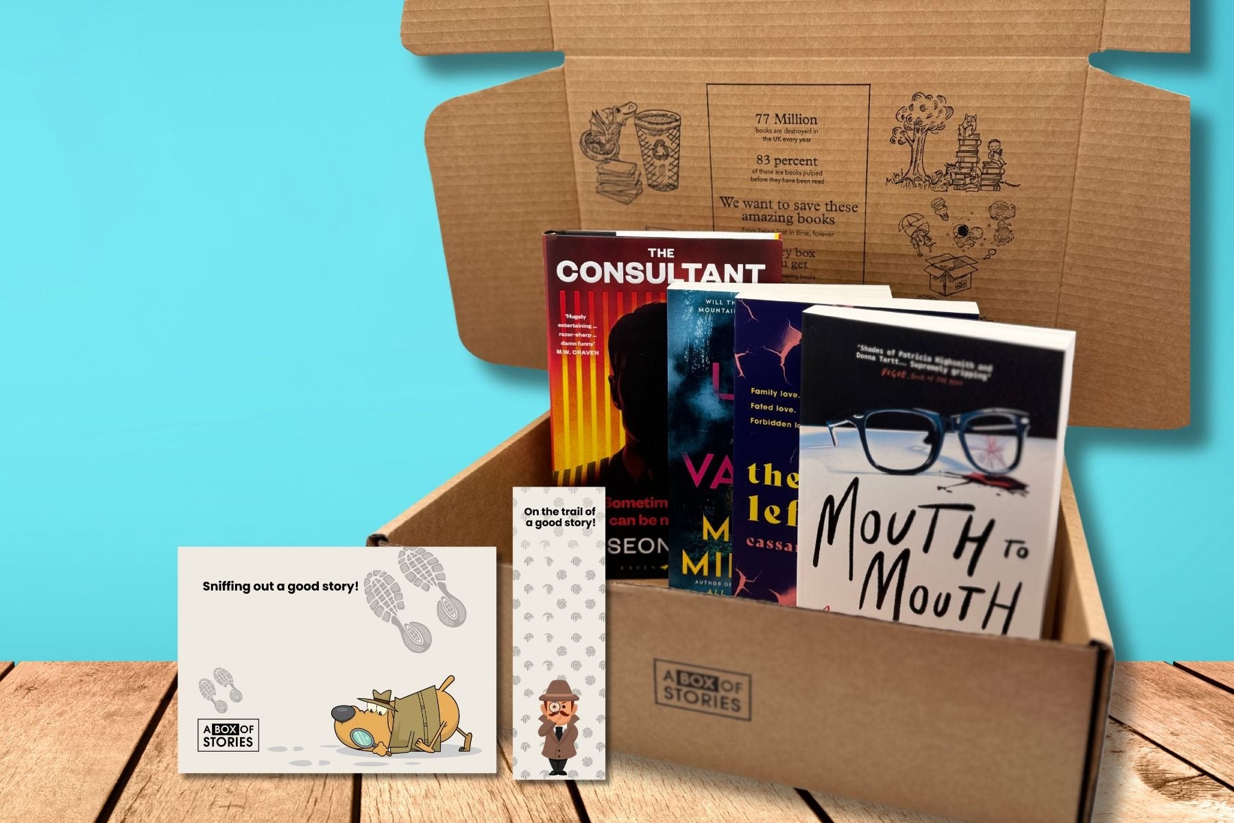 Monthly Surprise Book Box of 4x New Books - Mystery Book Gift Box For ...
