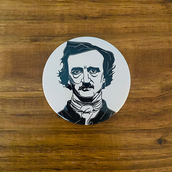 Edgar Allan Poe Button - Cratejoy
